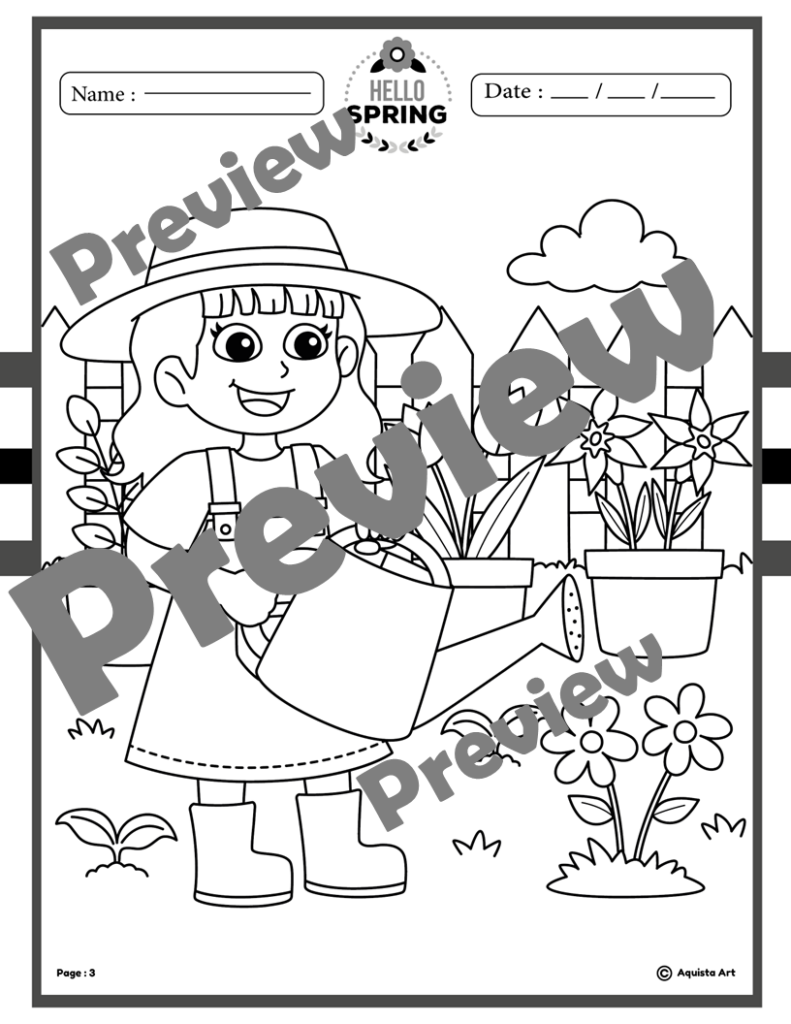 Spring Coloring Pages: Beautiful Illustrations for Kids and Adults ...