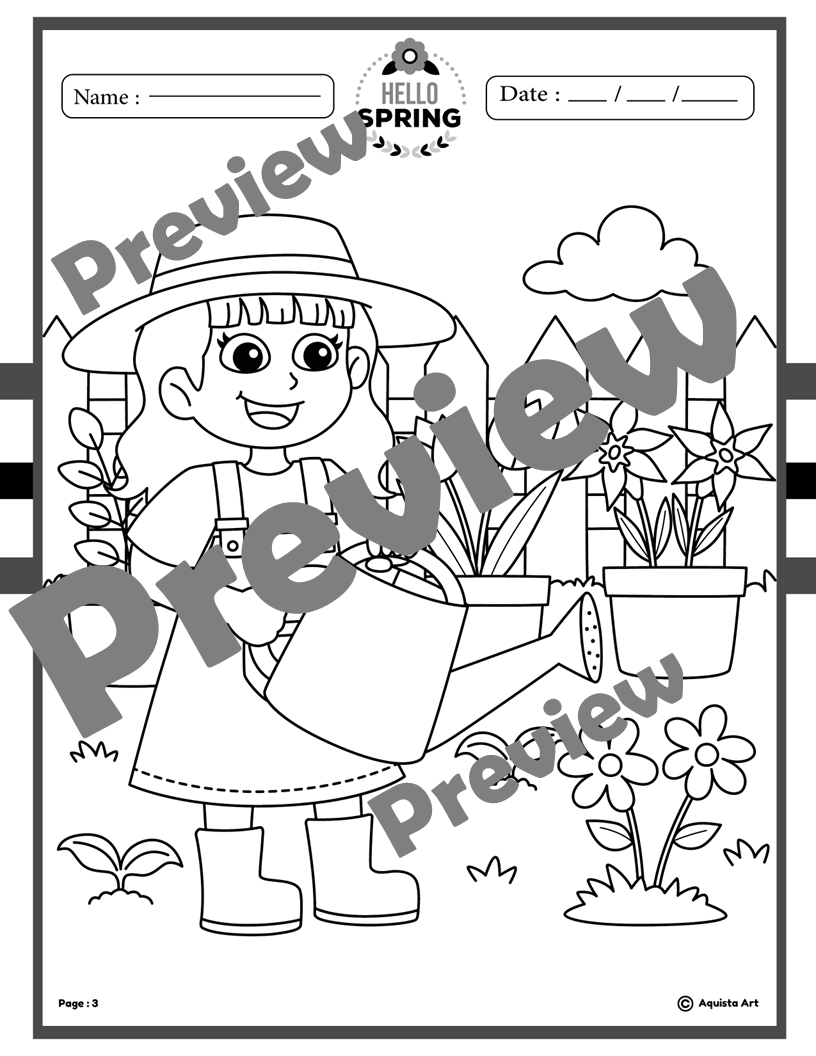 Spring Coloring Pages: Beautiful Illustrations for Kids and Adults ...