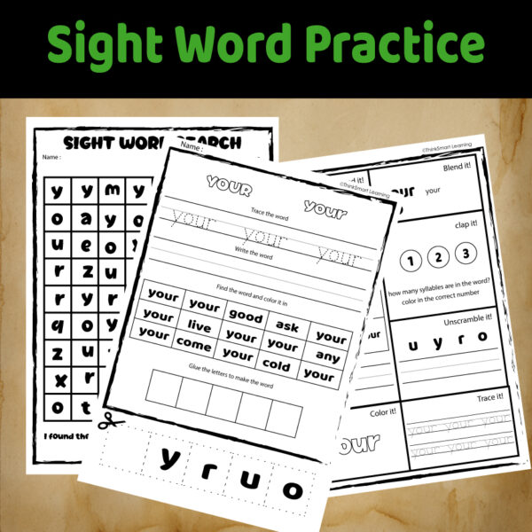 Printable Kindergarten Sight Word Practice |High Frequency Word ...