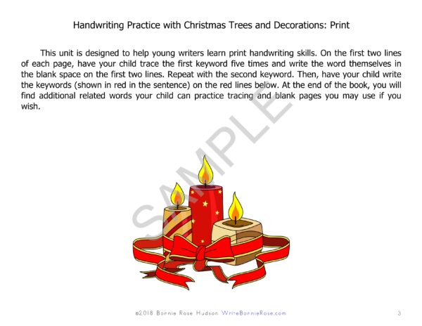 Handwriting Practice with Christmas Trees and Decorations-Print | Made ...