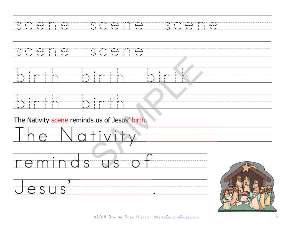 Handwriting Practice with Christmas Trees and Decorations-Print | Made ...