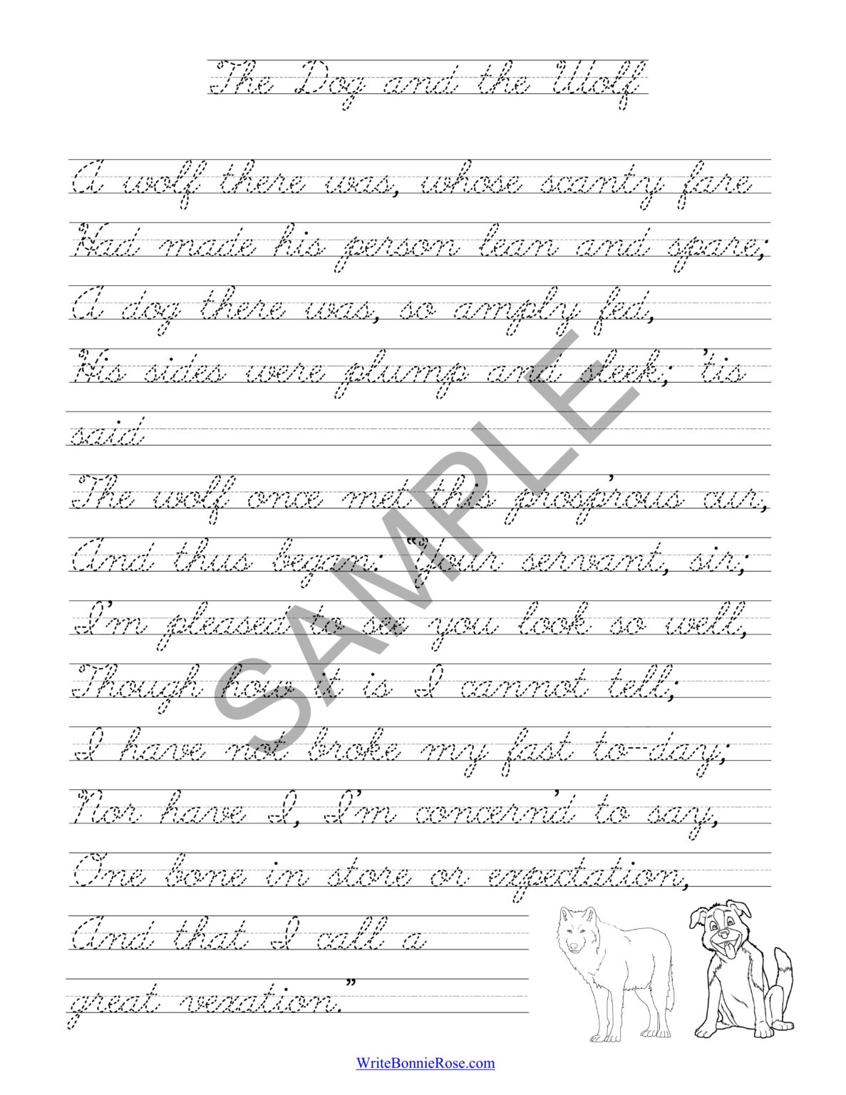 Aesop’s Fables in Rhyme Cursive Copywork, Vol. 1 - Made By Teachers