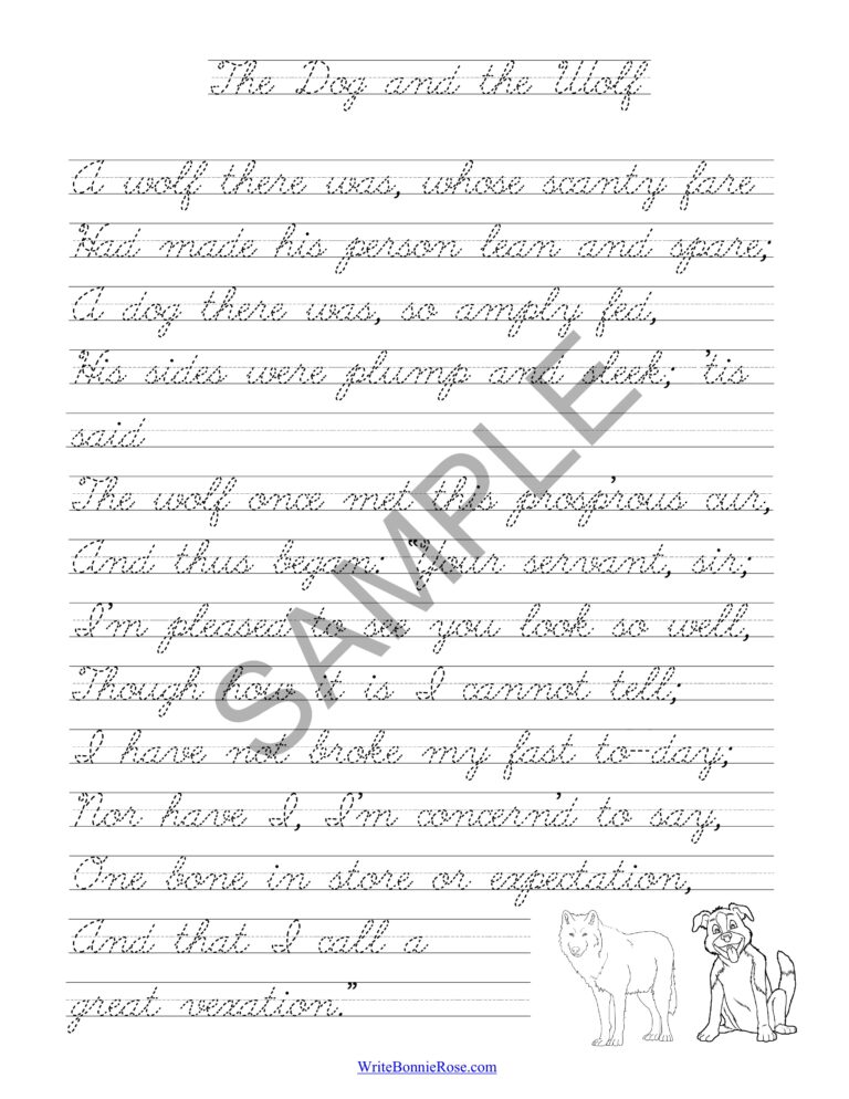 Aesop’s Fables in Rhyme Cursive Copywork, Vol. 1 | Made By Teachers