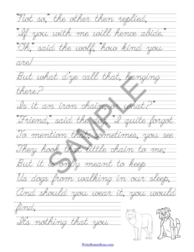 Aesop’s Fables in Rhyme Cursive Copywork, Vol. 1 | Made By Teachers