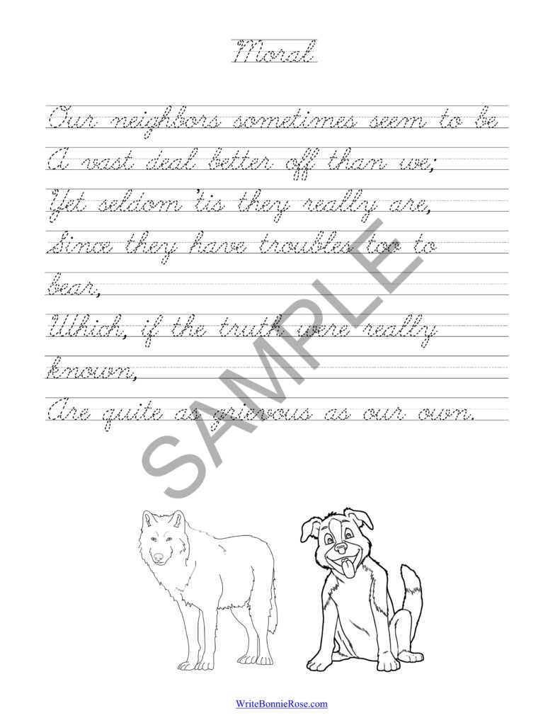Aesop’s Fables in Rhyme Cursive Copywork, Vol. 1 | Made By Teachers