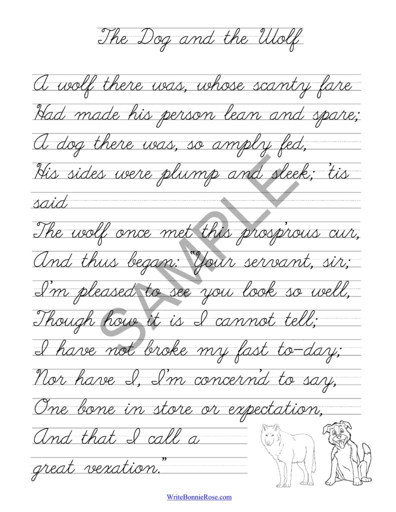 Aesop’s Fables in Rhyme Cursive Copywork, Vol. 1 | Made By Teachers