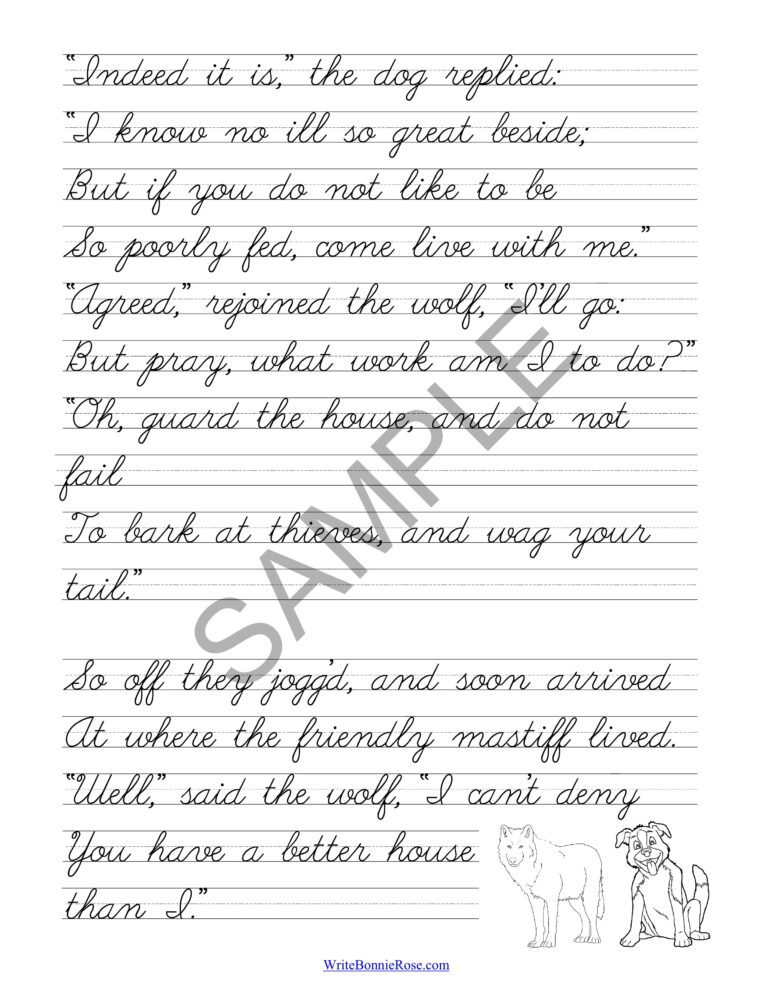 Aesop’s Fables in Rhyme Cursive Copywork, Vol. 1 | Made By Teachers