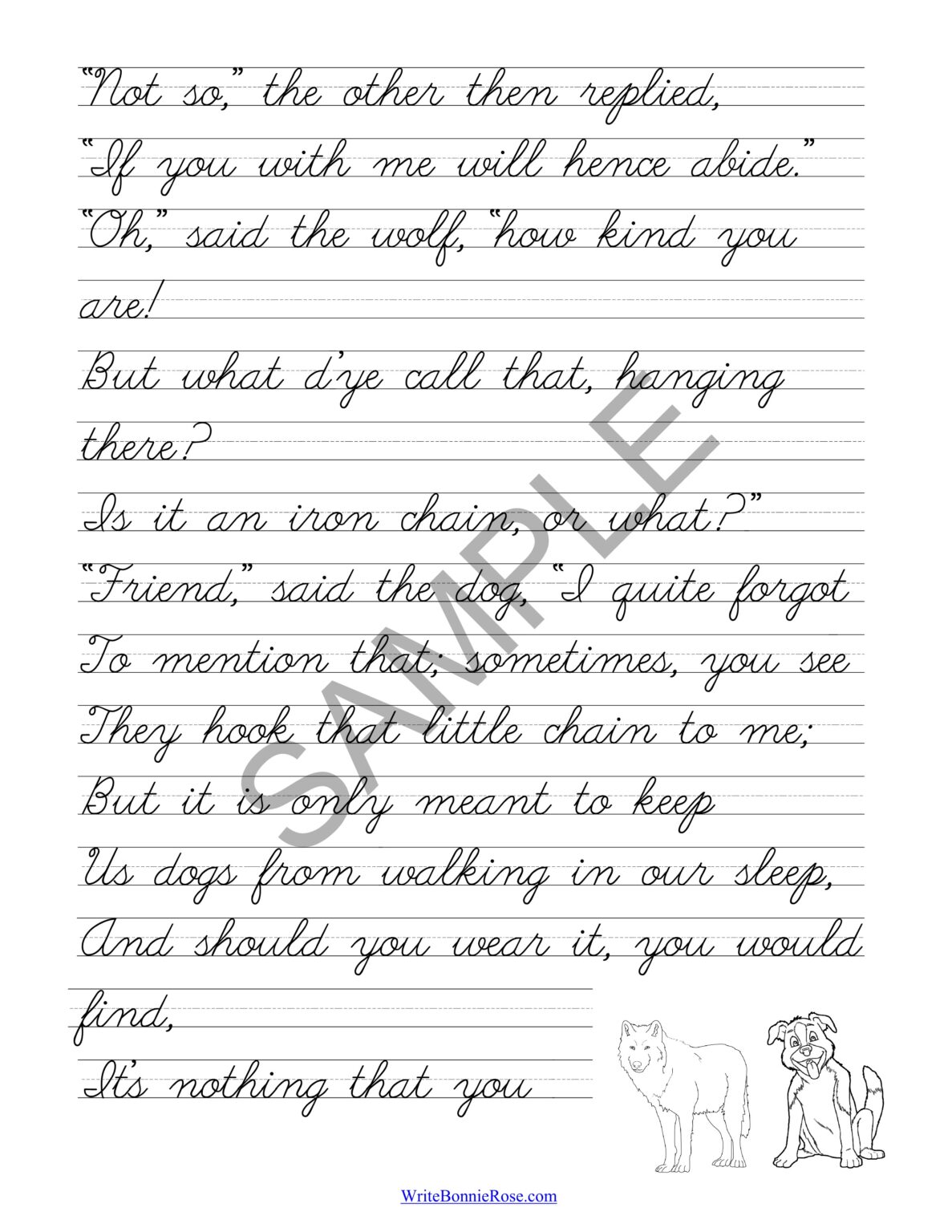 Aesop’s Fables in Rhyme Cursive Copywork, Vol. 1 | Made By Teachers