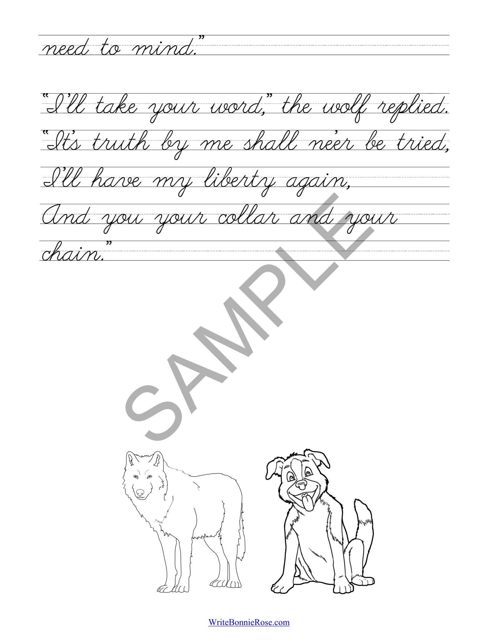 Aesop’s Fables in Rhyme Cursive Copywork, Vol. 1 | Made By Teachers