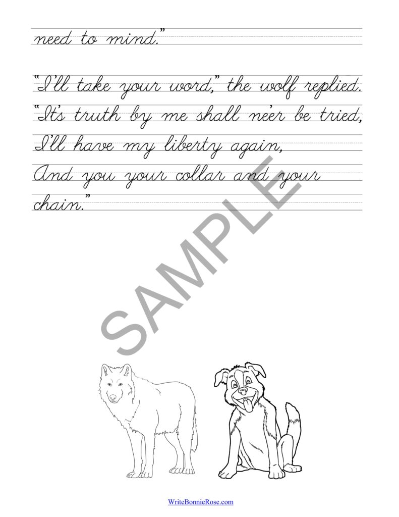 Aesop’s Fables in Rhyme Cursive Copywork, Vol. 1 | Made By Teachers