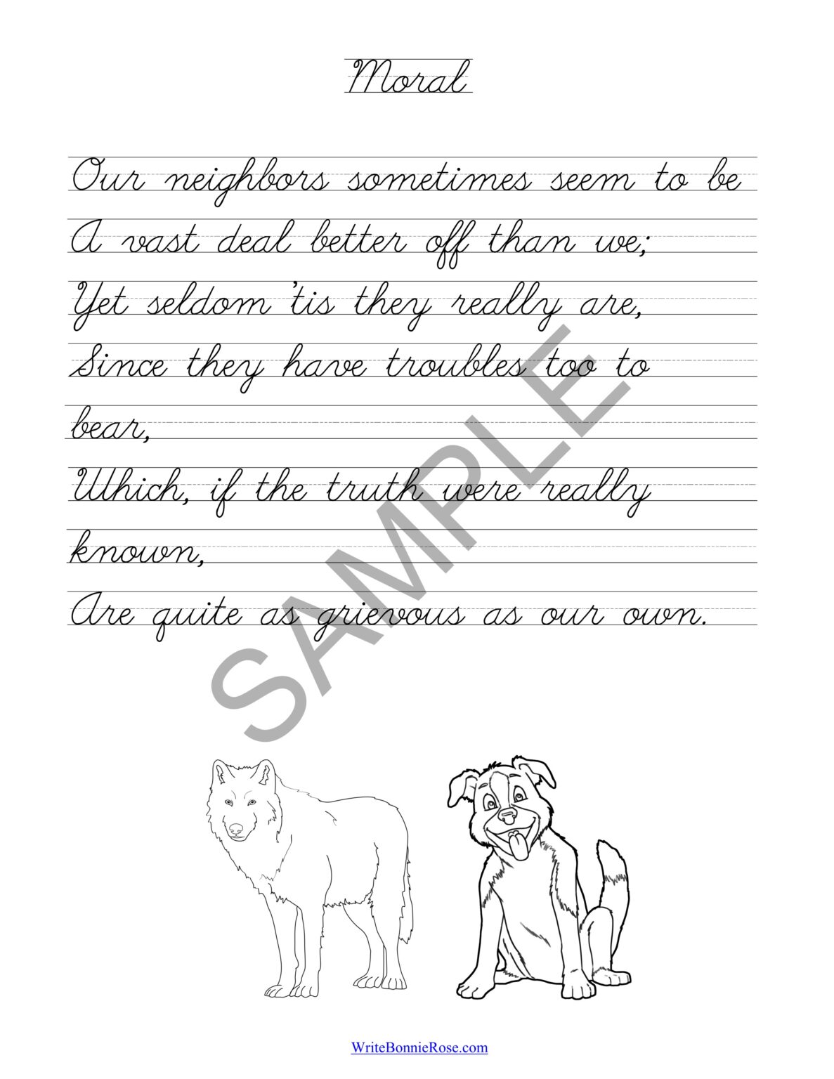 Aesop’s Fables in Rhyme Cursive Copywork, Vol. 1 | Made By Teachers