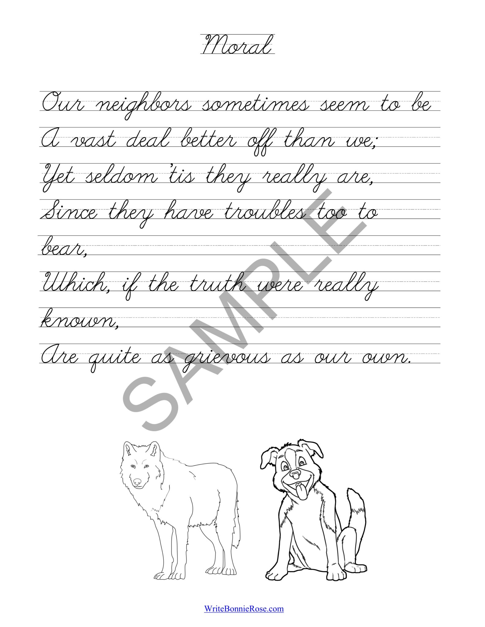 Aesop’s Fables in Rhyme Cursive Copywork, Vol. 1 | Made By Teachers