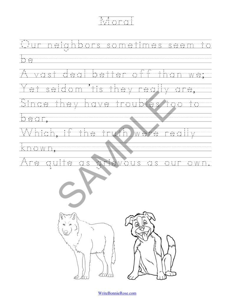 Aesop’s Fables in Rhyme Print Copywork, Vol. 1 | Made By Teachers