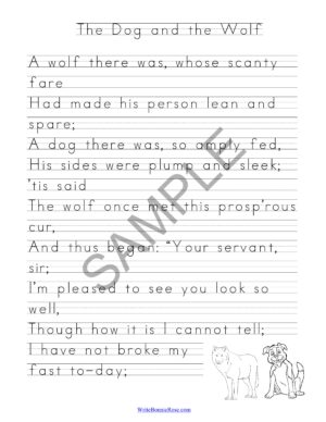 Aesop’s Fables in Rhyme Print Copywork, Vol. 1 | Made By Teachers