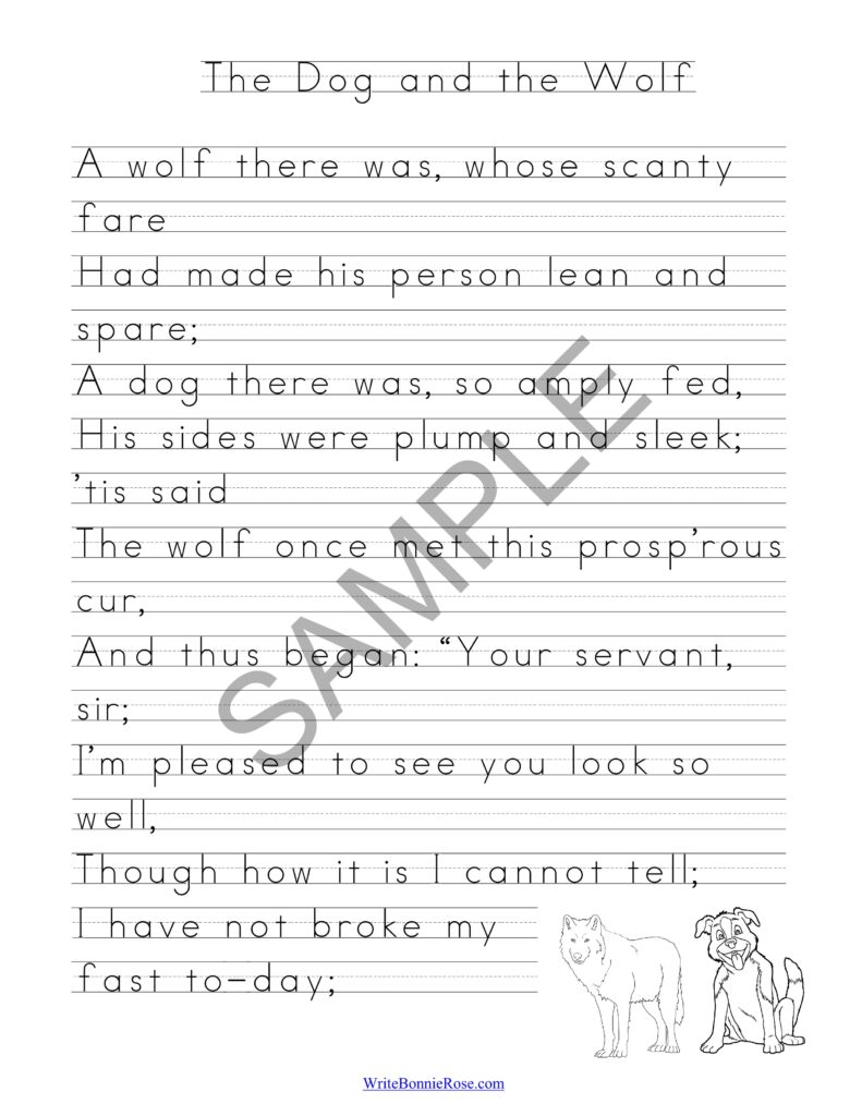 Aesop’s Fables in Rhyme Print Copywork, Vol. 1 | Made By Teachers