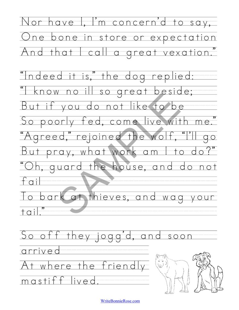 Aesop’s Fables in Rhyme Print Copywork, Vol. 1 | Made By Teachers