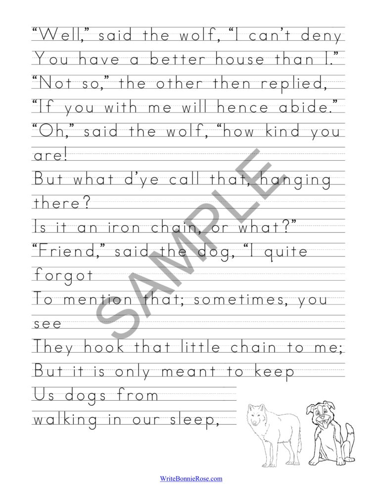Aesop’s Fables in Rhyme Print Copywork, Vol. 1 | Made By Teachers