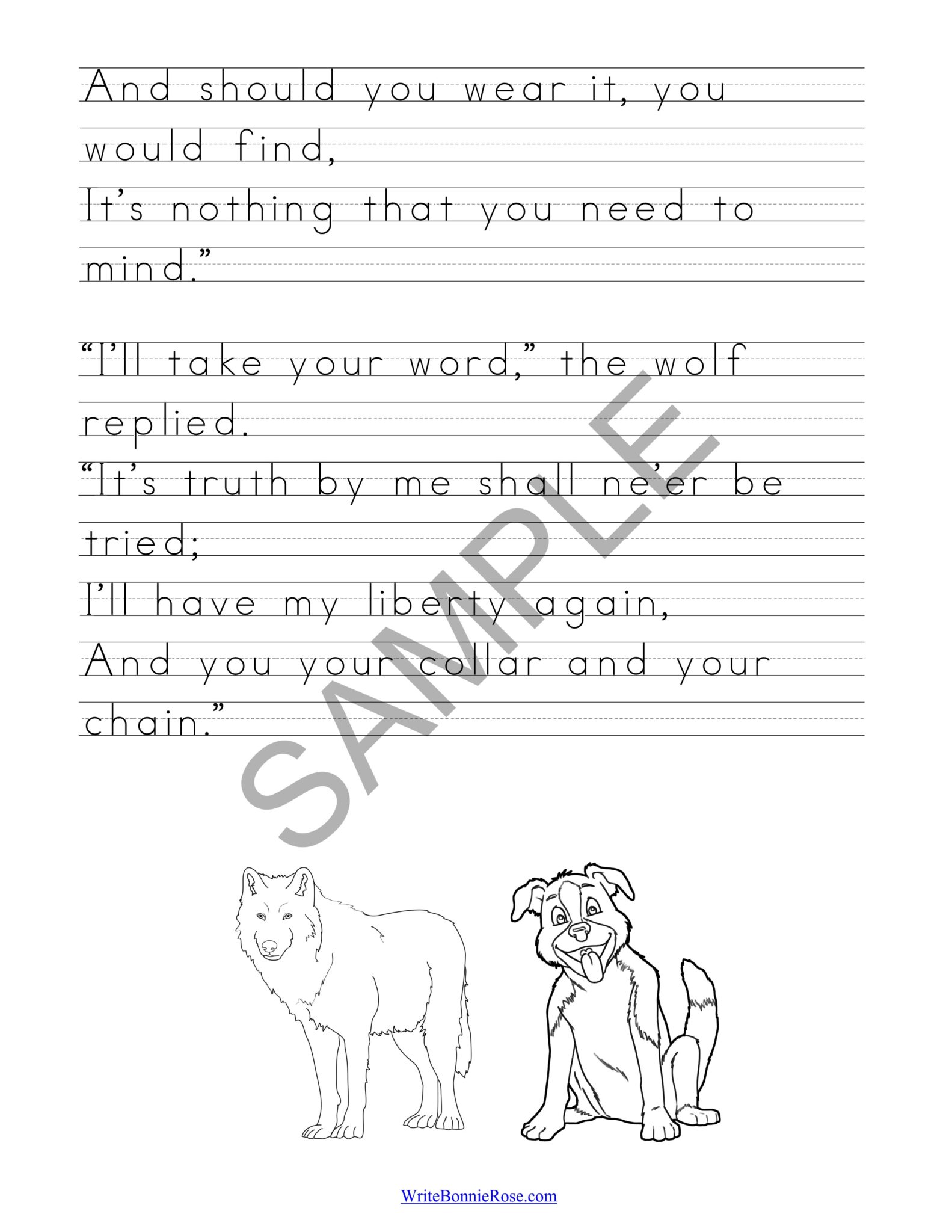 Aesop’s Fables in Rhyme Print Copywork, Vol. 1 | Made By Teachers