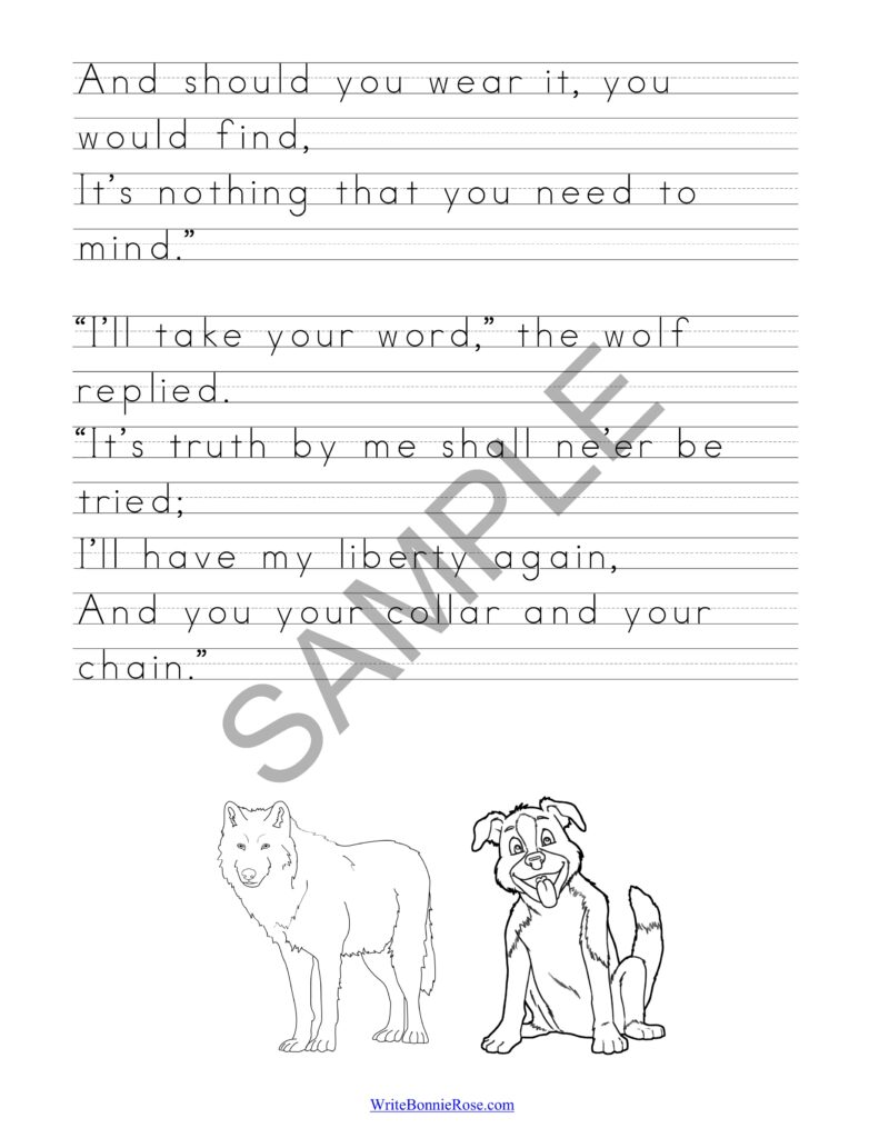 Aesop’s Fables in Rhyme Print Copywork, Vol. 1 | Made By Teachers