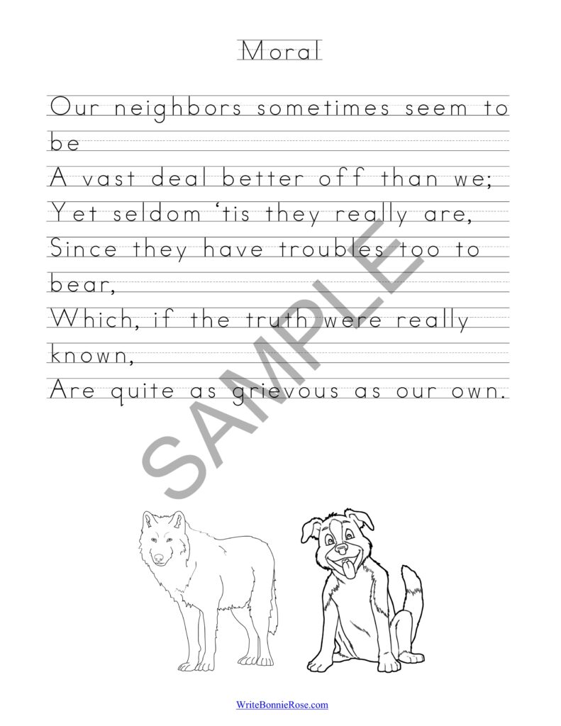 Aesop’s Fables in Rhyme Print Copywork, Vol. 1 | Made By Teachers