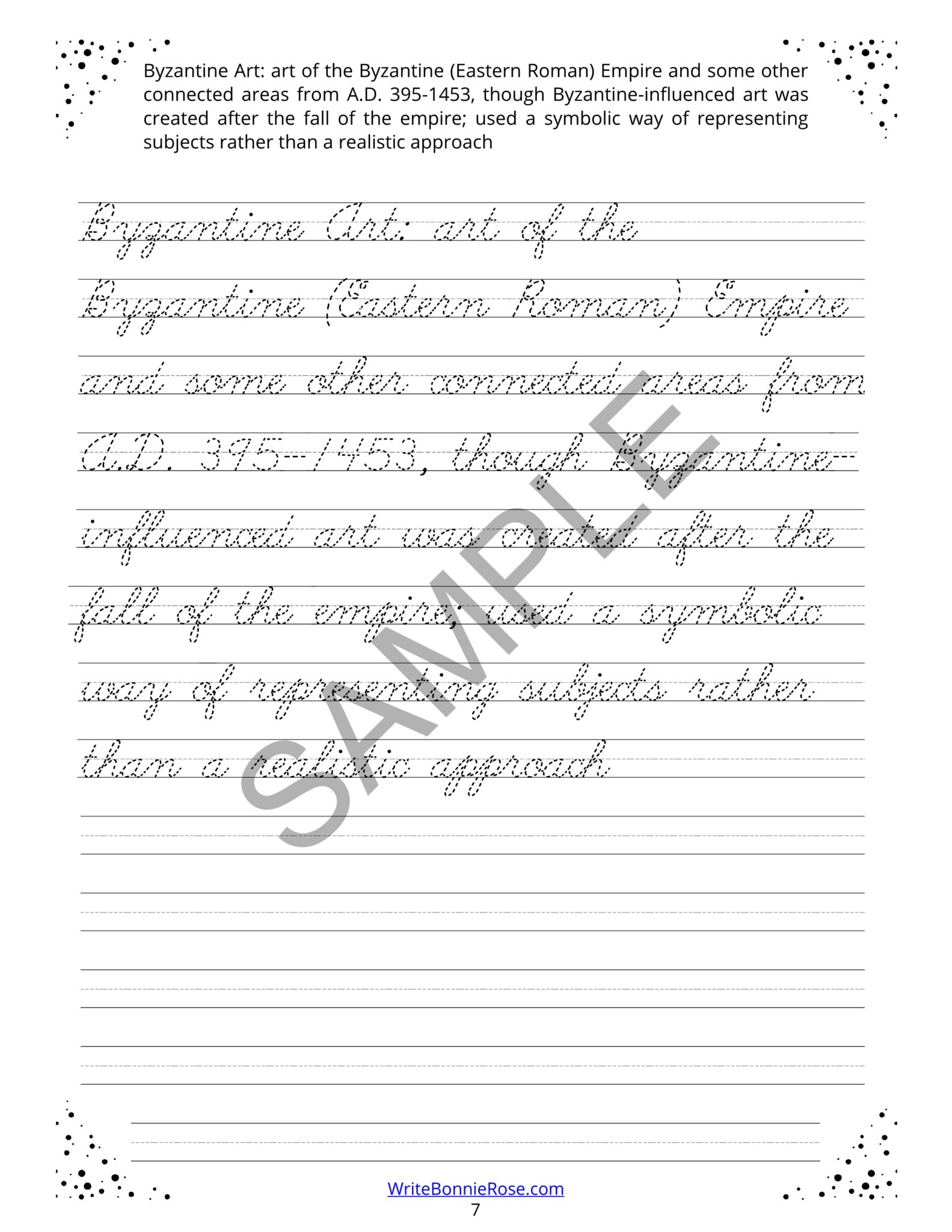 Art History Terms & Definitions Copywork-Cursive | Made By Teachers