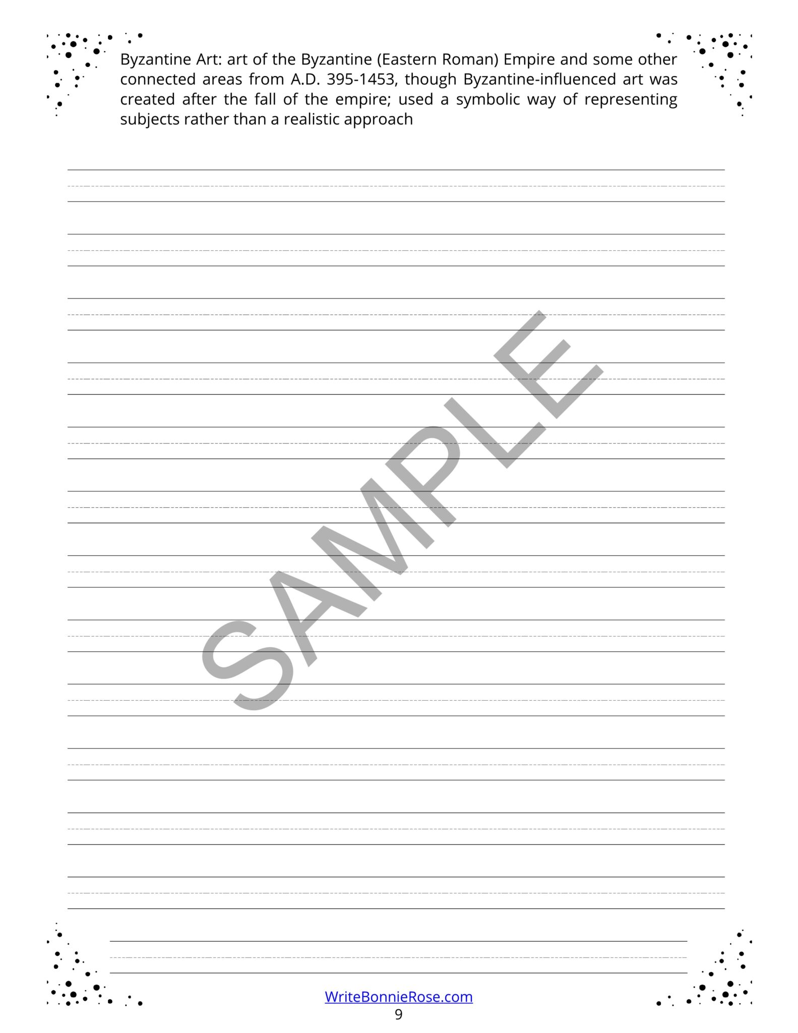 Art History Terms & Definitions Copywork-Cursive | Made By Teachers