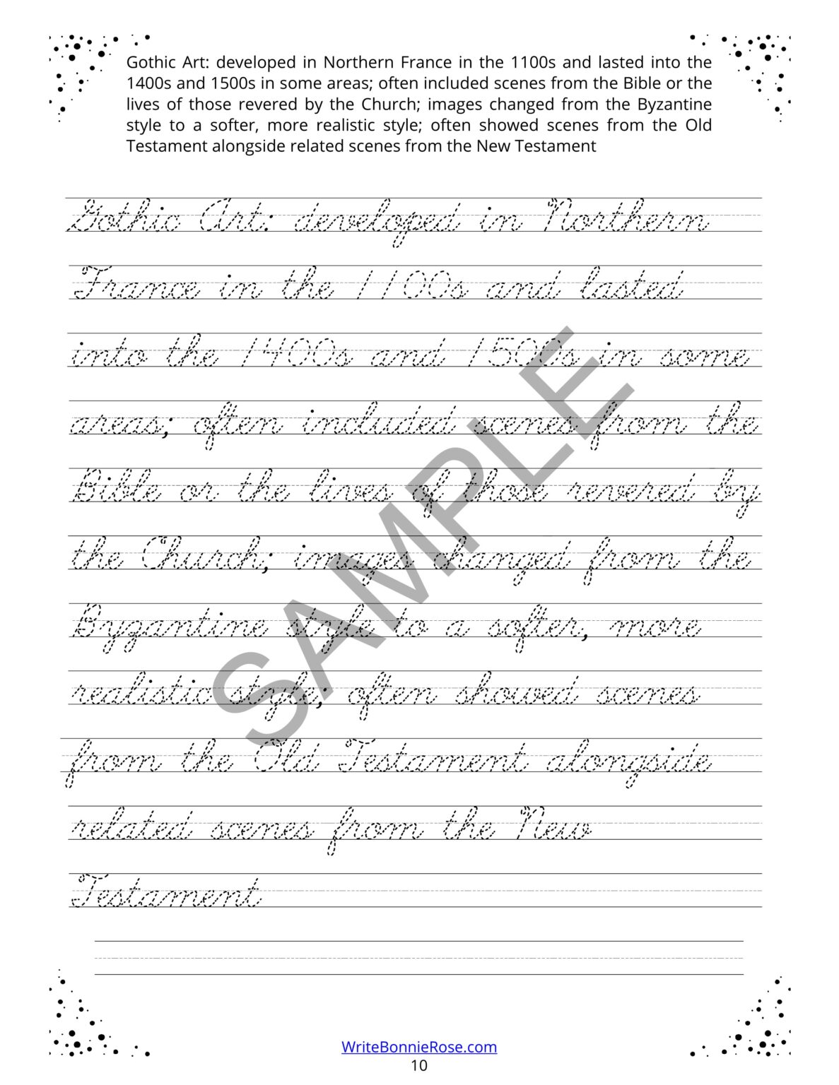 Art History Terms & Definitions Copywork-Cursive | Made By Teachers