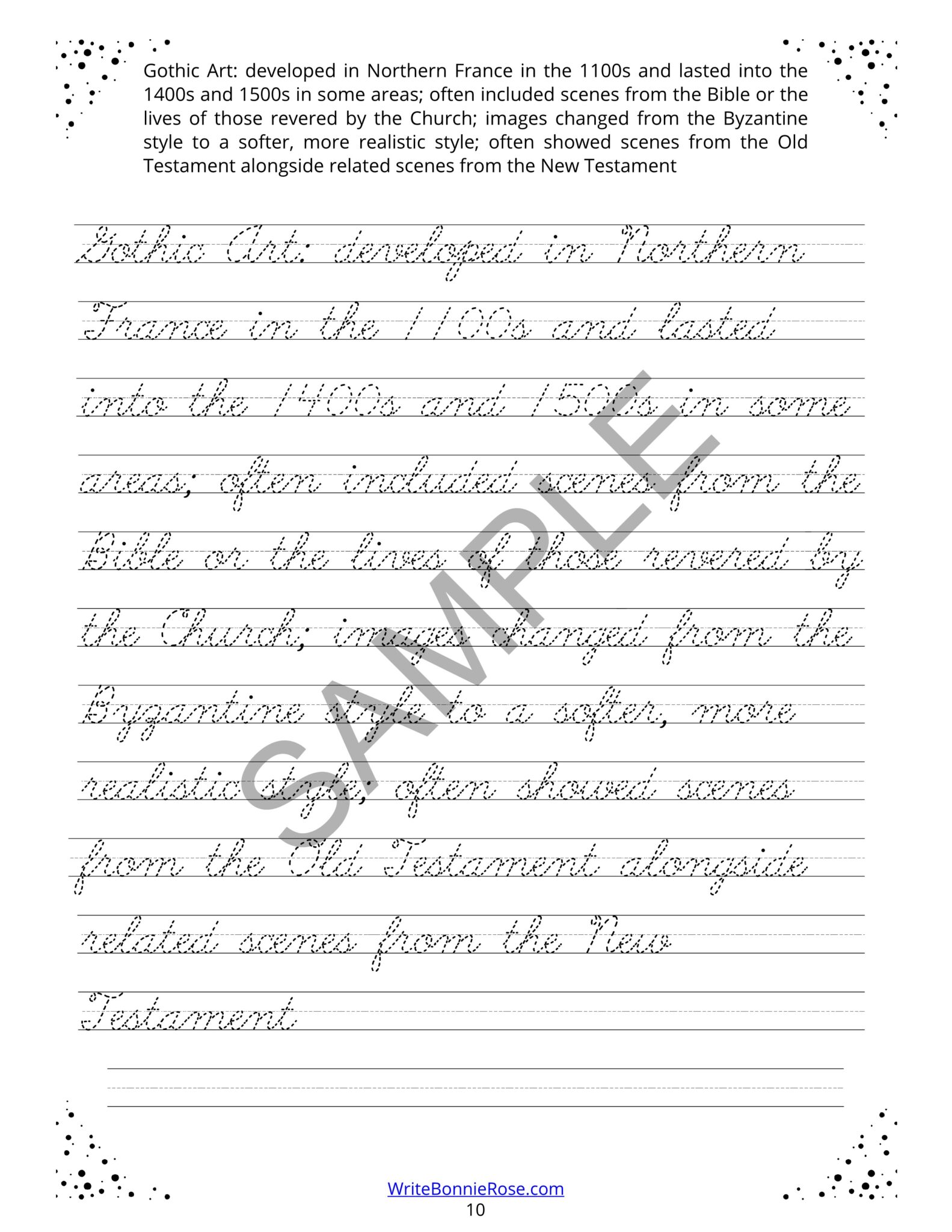 Art History Terms & Definitions Copywork-Cursive | Made By Teachers