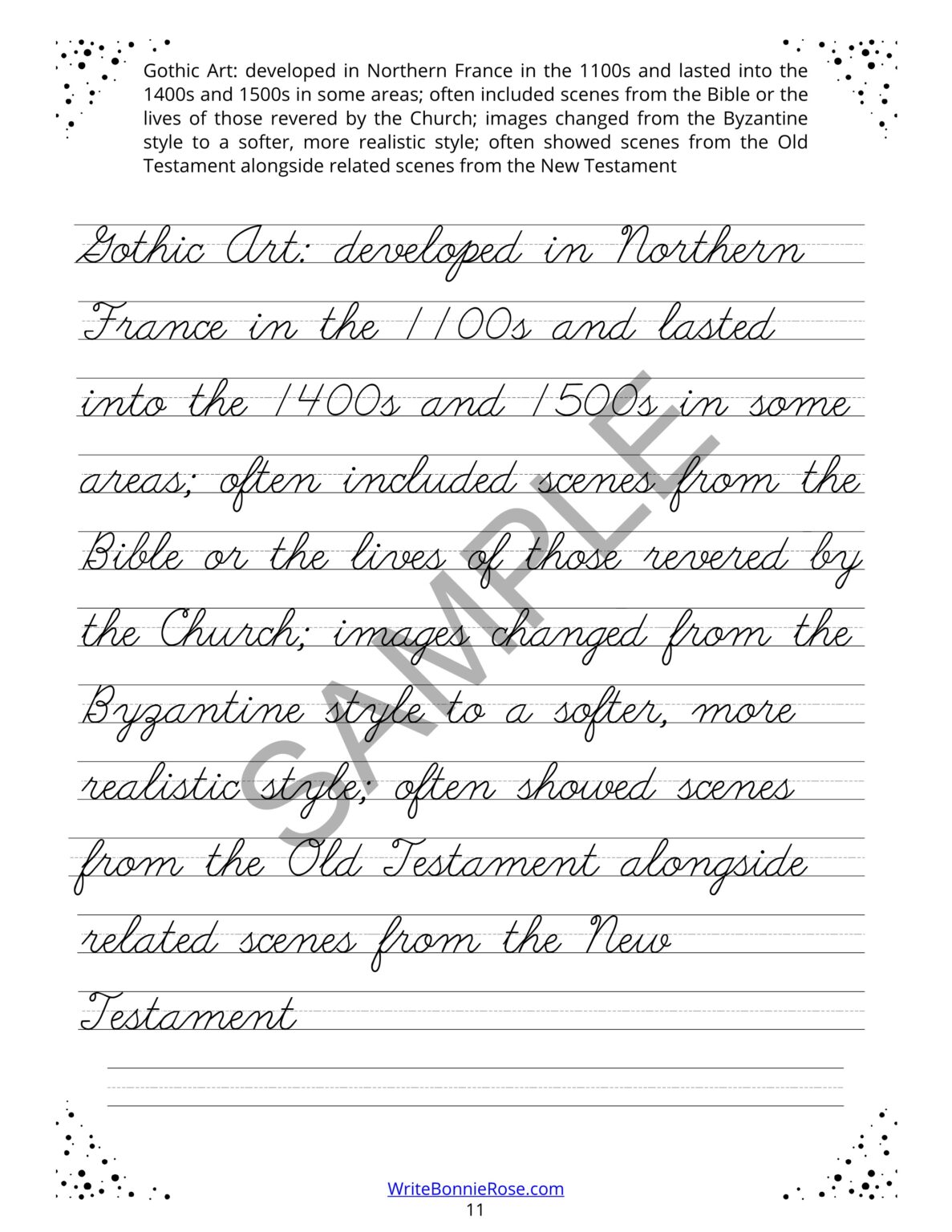 Art History Terms & Definitions Copywork-Cursive | Made By Teachers