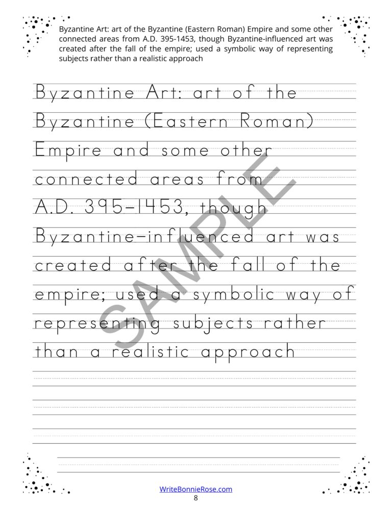 Art History Terms & Definitions Copywork-Print | Made By Teachers