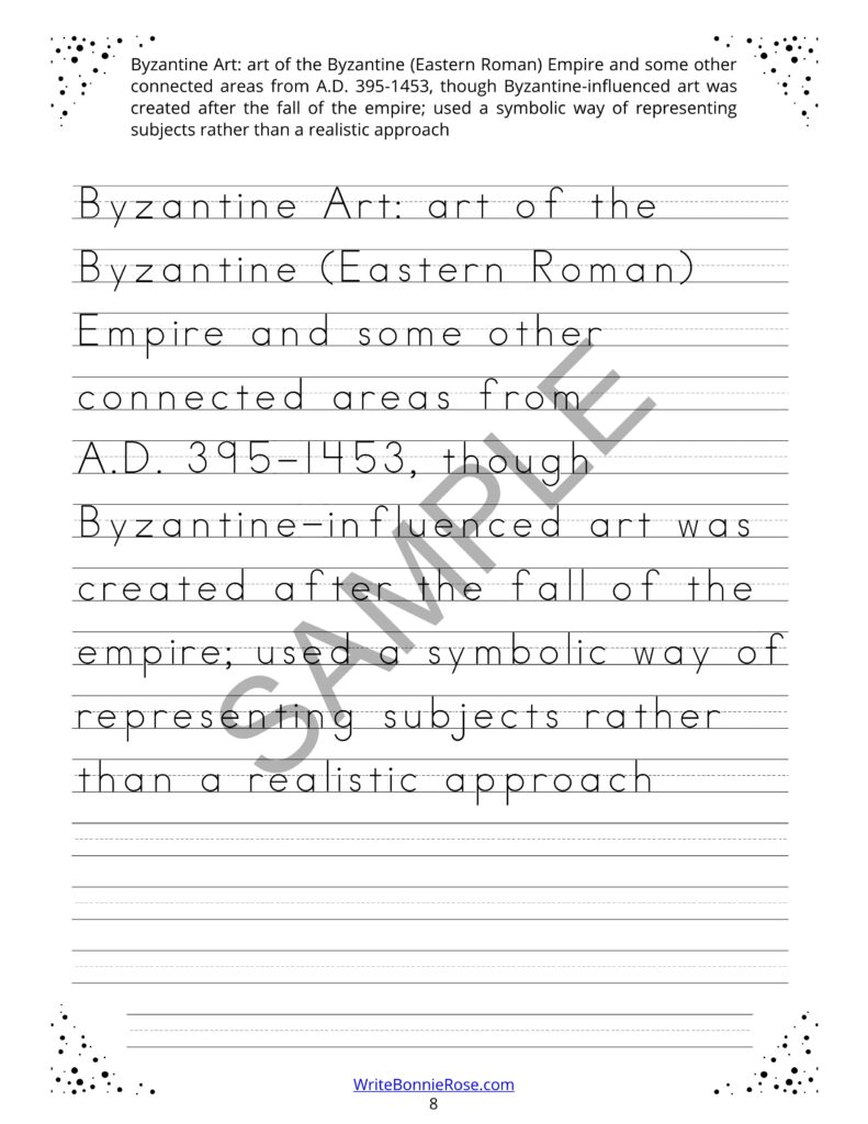 Art History Terms & Definitions Copywork-Print | Made By Teachers