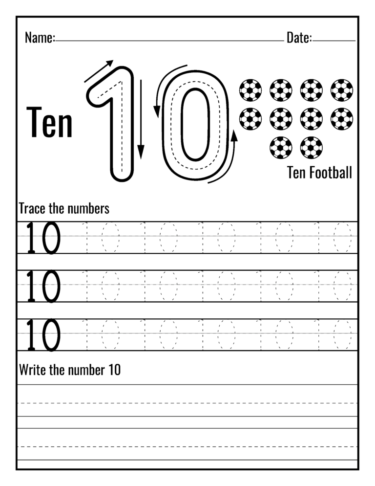 Help Your Kids Learn Numbers with 1-10 Number Tracing Prek Worksheets ...