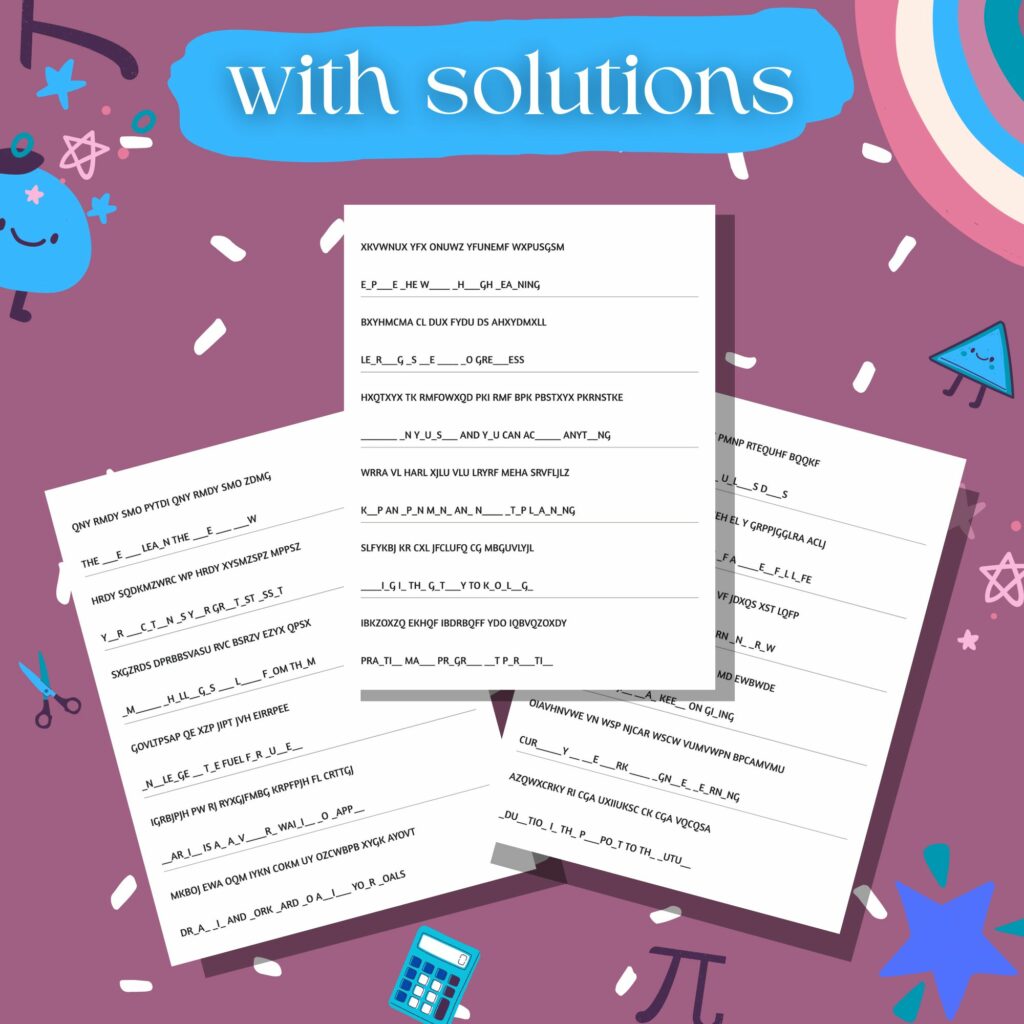 cryptogram puzzle pages | Made By Teachers