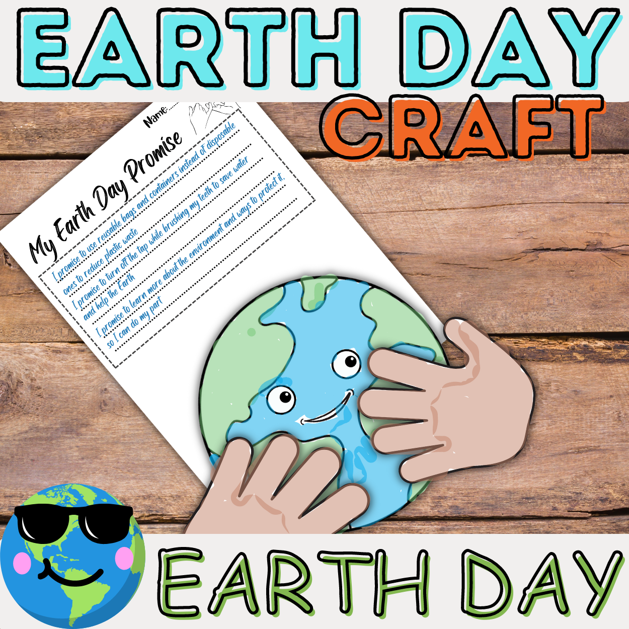 Earth Day Handprint Craft- Writing Activity- Prompts- Spring Craft ...