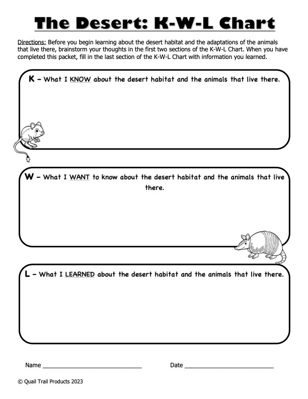 Animal Adaptations in the Desert Activities and Worksheets | Made By ...