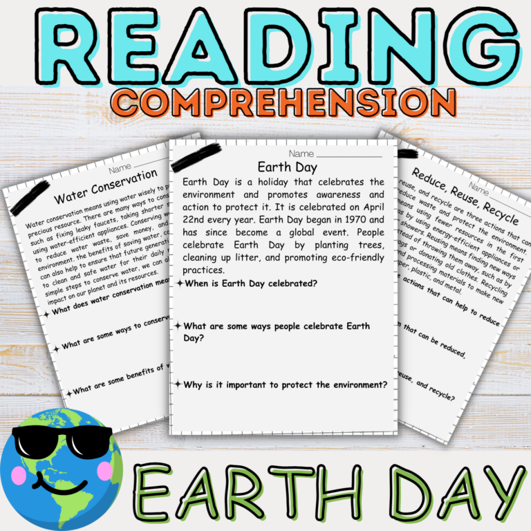Earth Day Reading Comprehension-Spring Reading-Passages-Close Reading ...