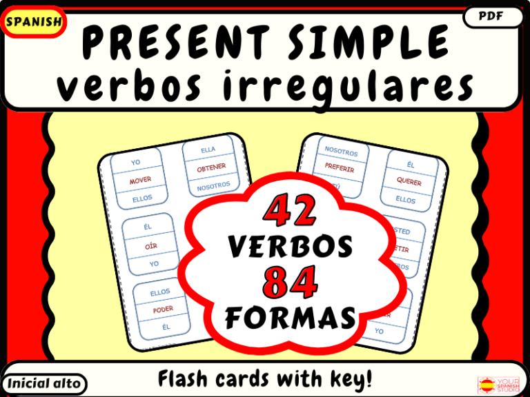 Present of Indicative in Spanish Irregular verbs Flashcards Free | Made ...