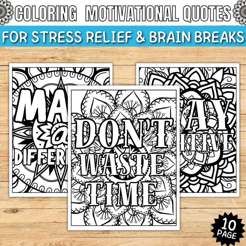 Relax and Recharge: Mandalas with Motivational Quotes for Stress Relief ...