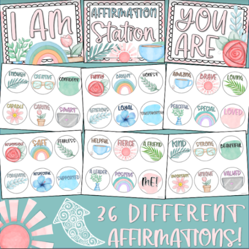 Positive Affirmation Station for Mirrors Bulletin Board Class Decor ...