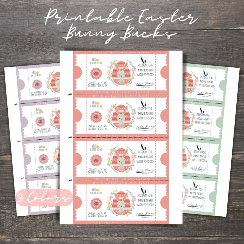 Printable Easter Bunny Bucks Easter Bunny Dollar Bill Personalize with ...