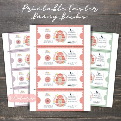 Printable Easter Bunny Bucks Easter Bunny Dollar Bill Personalize with ...