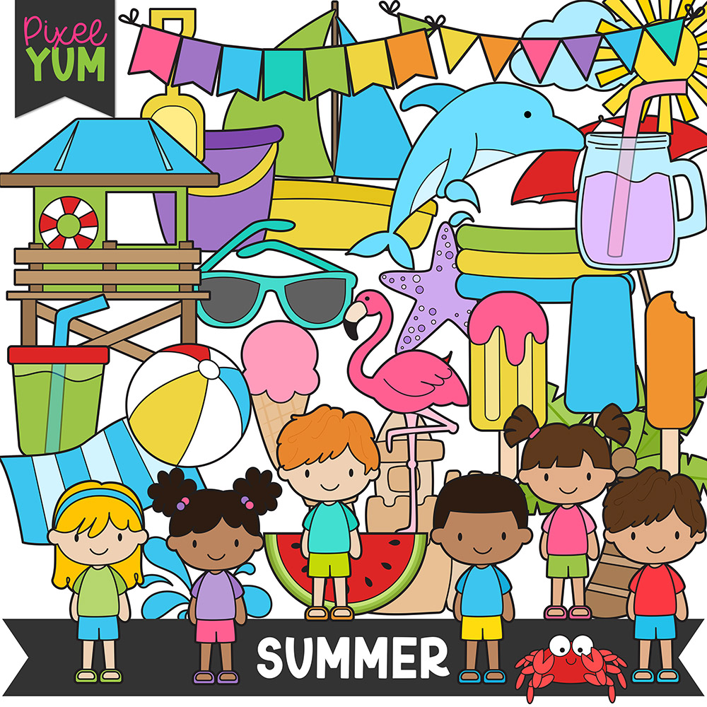 Summer Clipart and Papers Bundle - Commercial Use OK | Made By Teachers