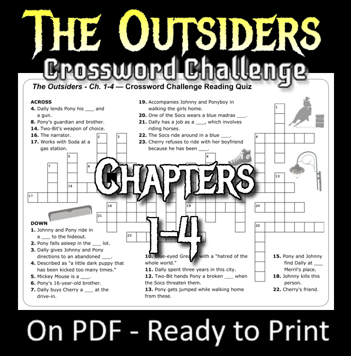 THE OUTSIDERS Crossword Puzzle Reading Quizzes (worksheets) No Prep ...