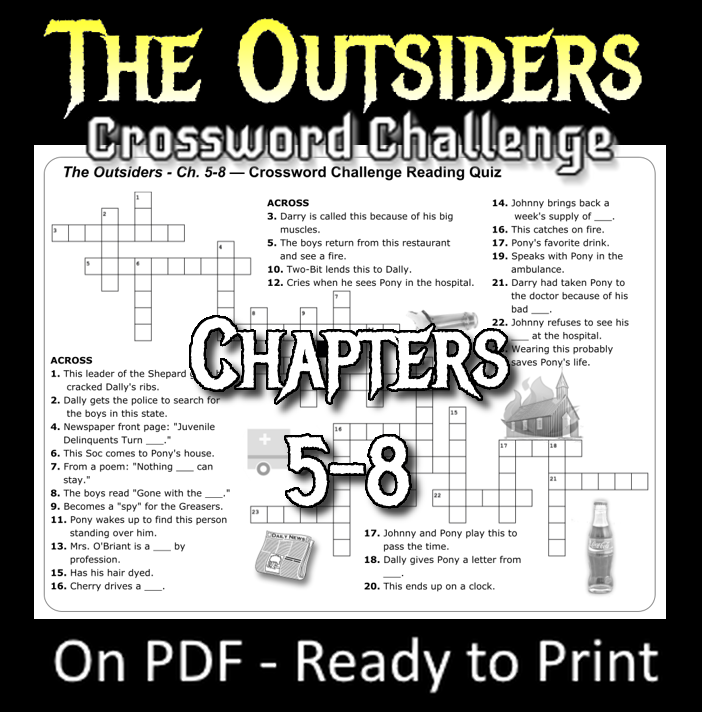 THE OUTSIDERS Crossword Puzzle Reading Quizzes (worksheets) No Prep ...