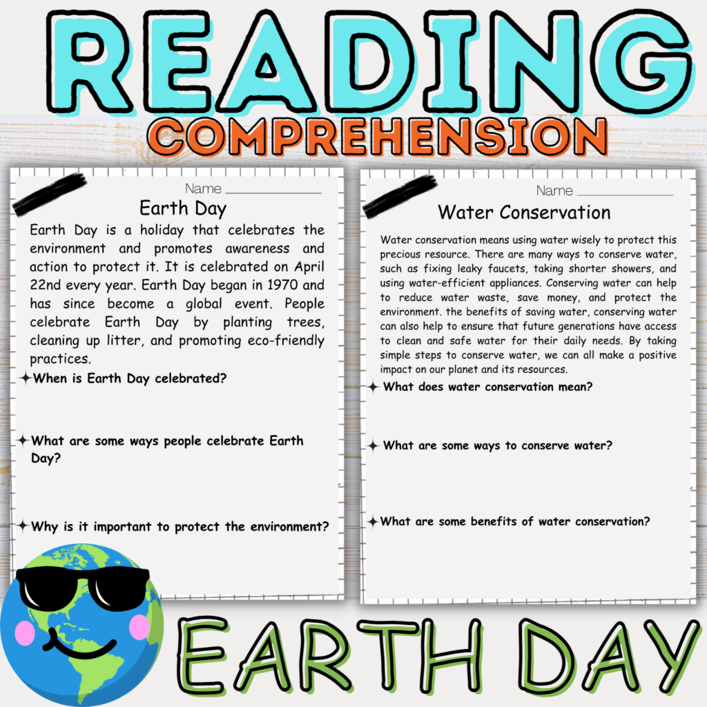 Earth Day Reading Comprehension-Spring Reading-Passages-Close Reading ...