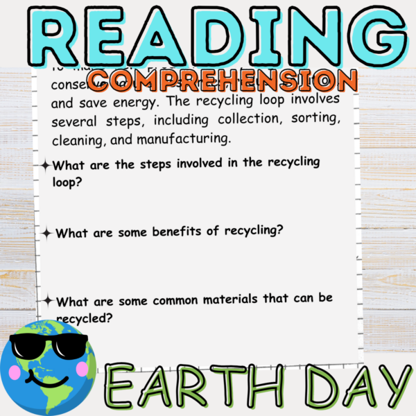 Earth Day Reading Comprehension-Spring Reading-Passages-Close Reading ...