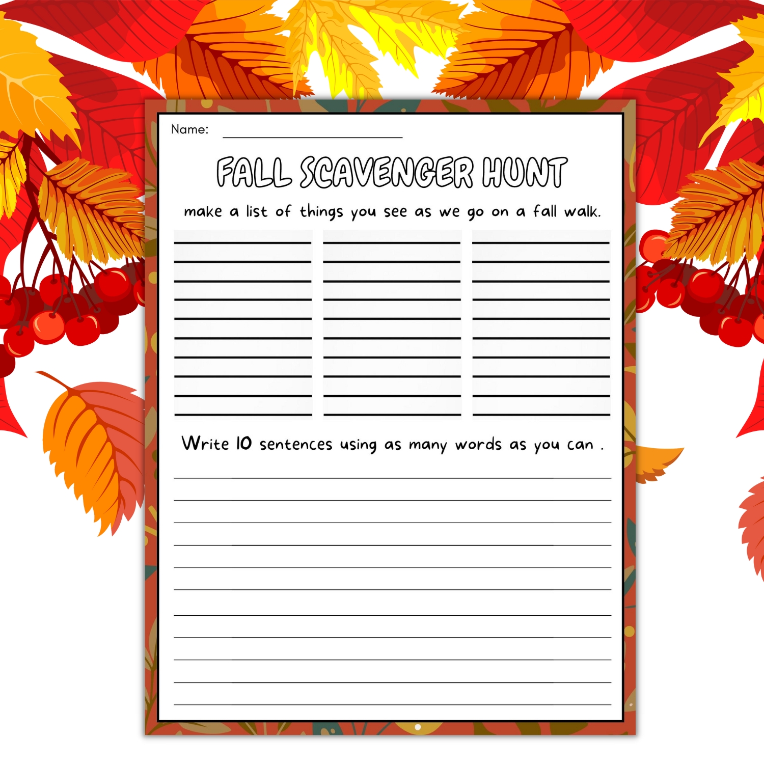 Fall Scavenger Hunt and Nature Walk - Discover the Magic of the Season ...