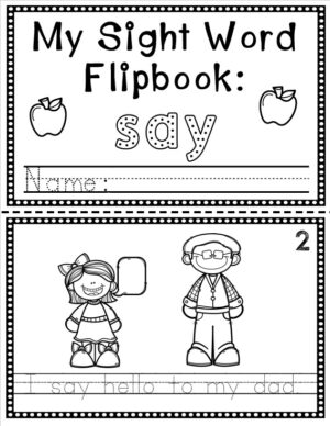 Sight Word Flip Book (Flipbook) - SAY | Made By Teachers