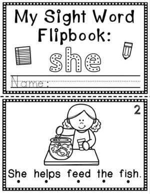 Sight Word Flip Book (Flipbook) - SHE | Made By Teachers