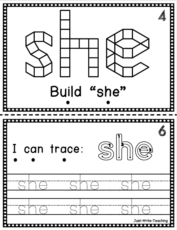 Sight Word Flip Book (Flipbook) - SHE | Made By Teachers